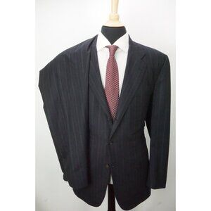 Kiton | Suits & Blazers | Kiton Navy Blue Striped 0 Wool 2 Pc Suit ...